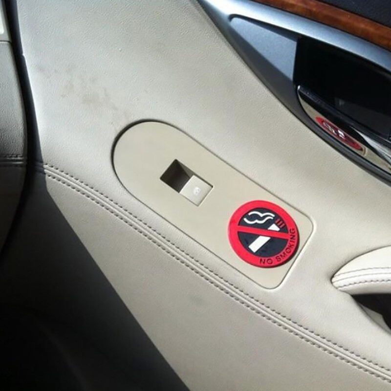 1/5pcs No Smoking Car Stickers Styling Round Red Sign Vinyl Sticker Use ...
