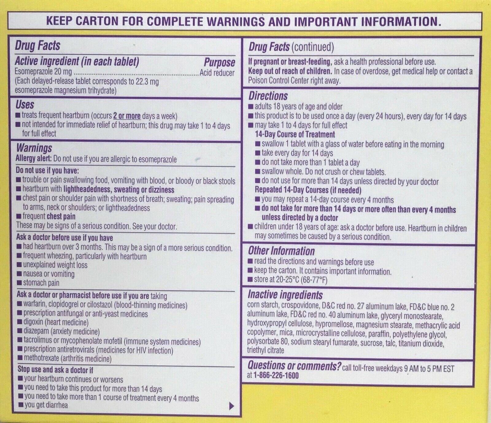 NEXIUM 24HR 2 X 42 (84) TABLETS ESOMEPRAZOLE MAGNESIUM 20mg EXP 01/2027 ...
