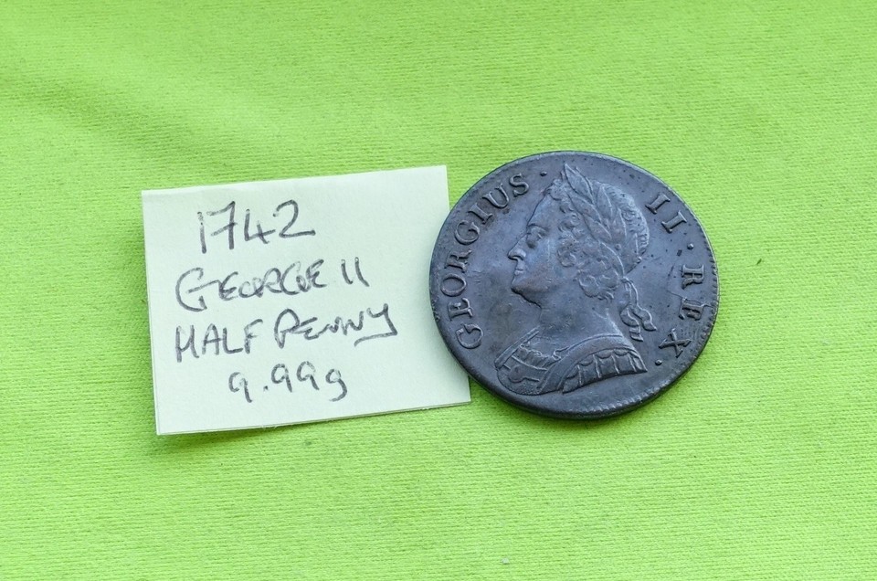1742 HALF PENNY coin George II (1727 - 1760) 9.99g Coin | eBay