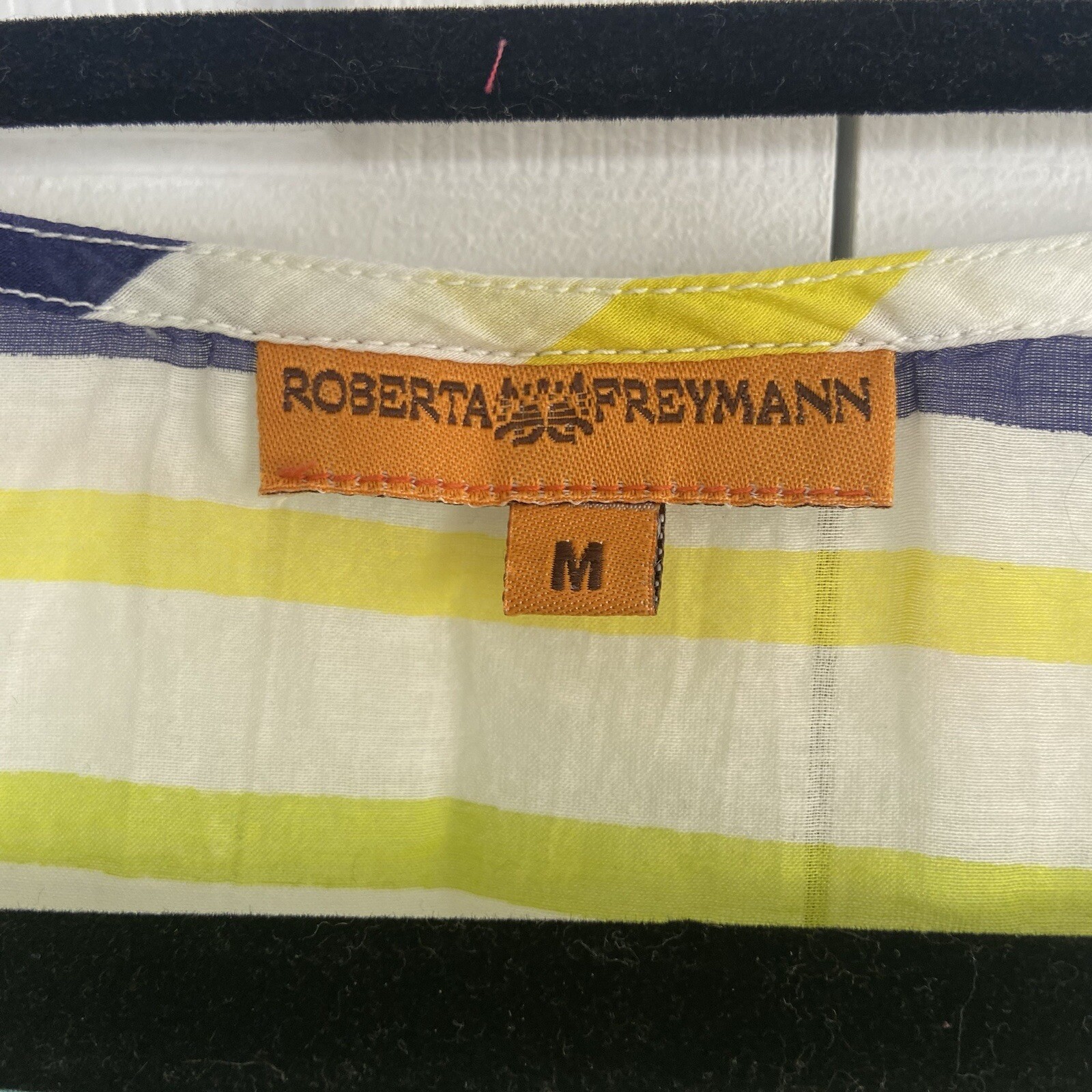 Roberta Freymann Silk Blend Striped Cocoon Blouse Med… - Gem