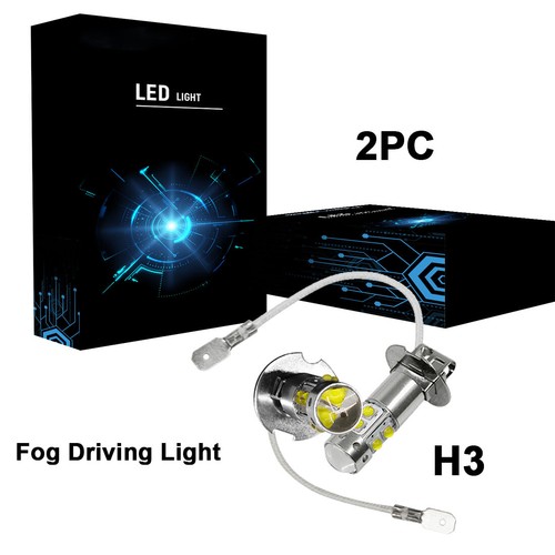 2PC 50W H3 3000K Yellow LED Bulbs Headlight Driving Light DRL For ...