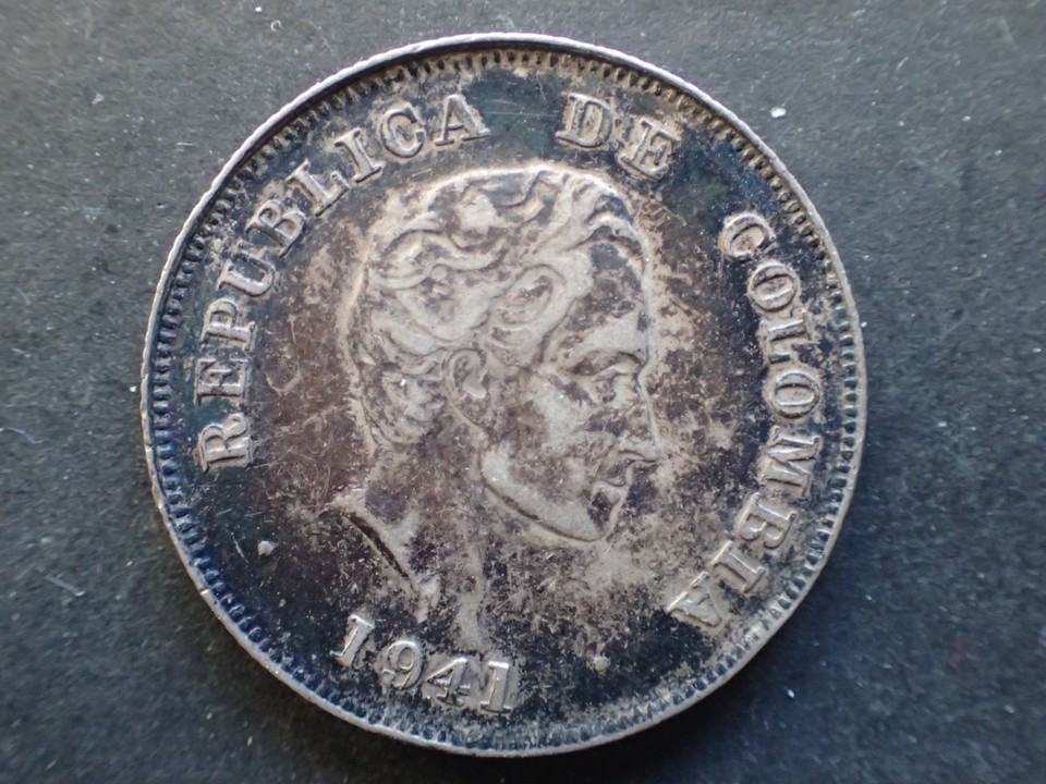 1941 Colombia 20 Centavos Silver Coin | eBay