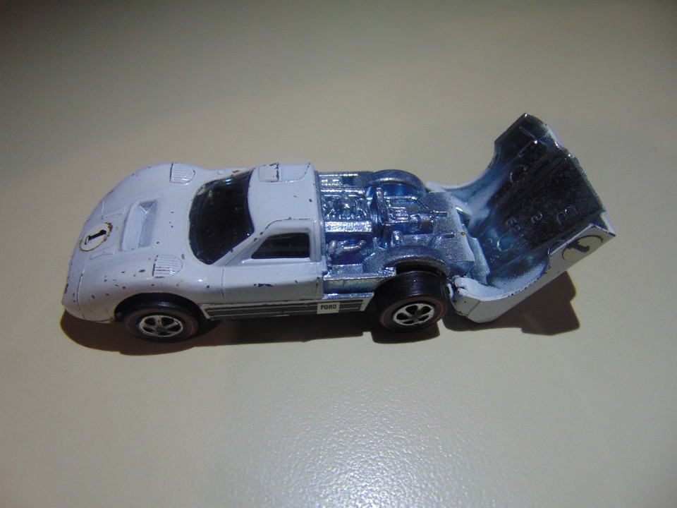 VINTAGE 1967 MATTEL HOT WHEELS REDLINE FORD J-CAR WHITE BLACK INTERIOR ...