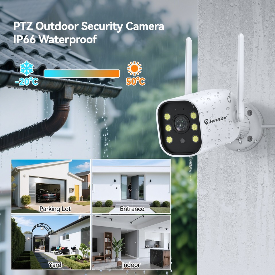 JENNOV Wireless Security Camera System Outdoor Home with 12''Monitor ...