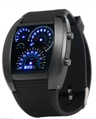 Wrist Watch Led Display Sport Racing Rubber Silicone Fashion Men ...