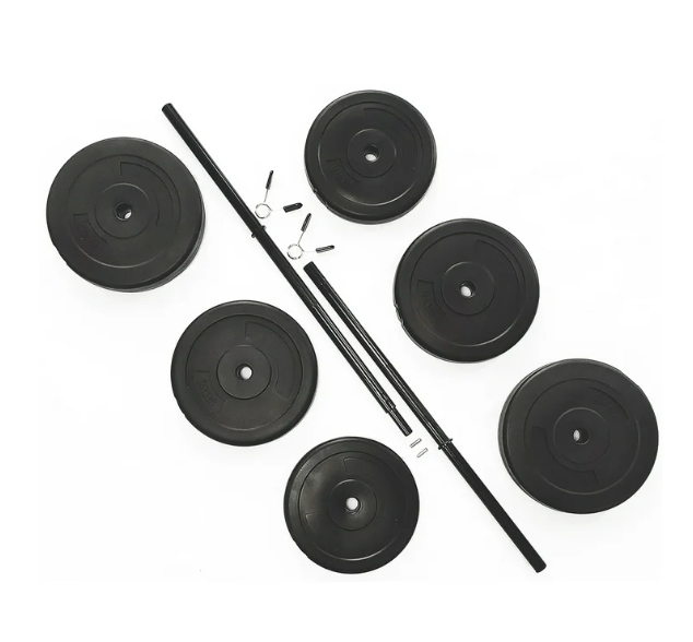 Barbell 100 lb Vinyl Weight Set With Bar For Home Fitness Gym Full Body ...