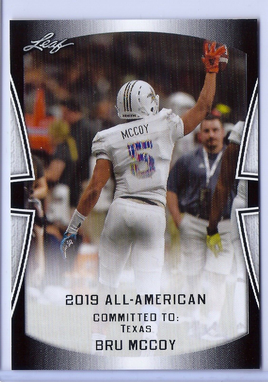 BRU MCCOY 2019 LEAF "1ST EVER PRINTED" ALL-AMERICAN ROOKIE CARD #82 ...