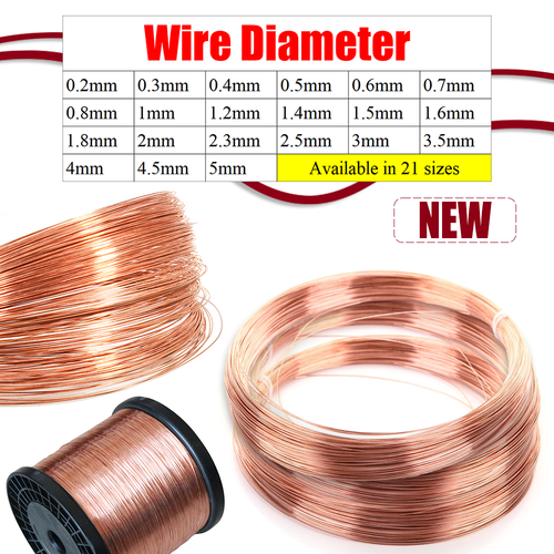 T2 Pure Copper Round Wire 0.2mm to 5mm Dia Solid Bare VARIOUS LENGTHS ...