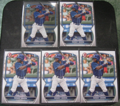 RONNY SIMON 5-CARD LOT 2023 1st Bowman Chrome Prospects/Base #112 TAMPA ...