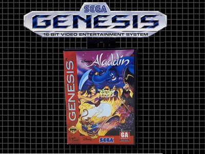 Original 1993 SEGA Genesis Disney's Aladdin Video Game Case & Cover Art ...