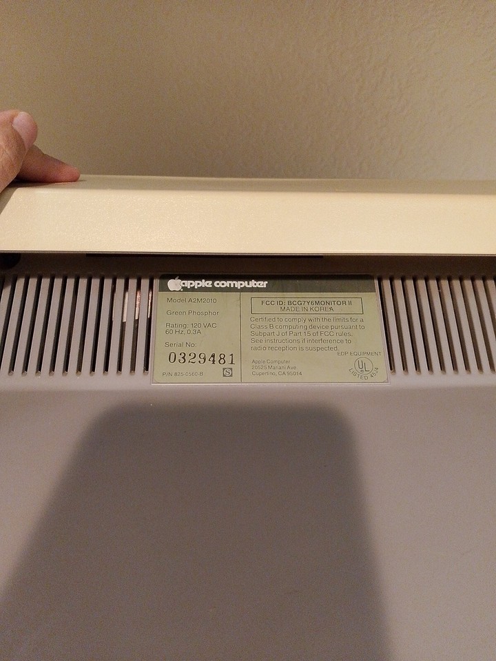 Vintage Apple Computer Monitor Monochrome Green A2M2010,Well Preserve ...