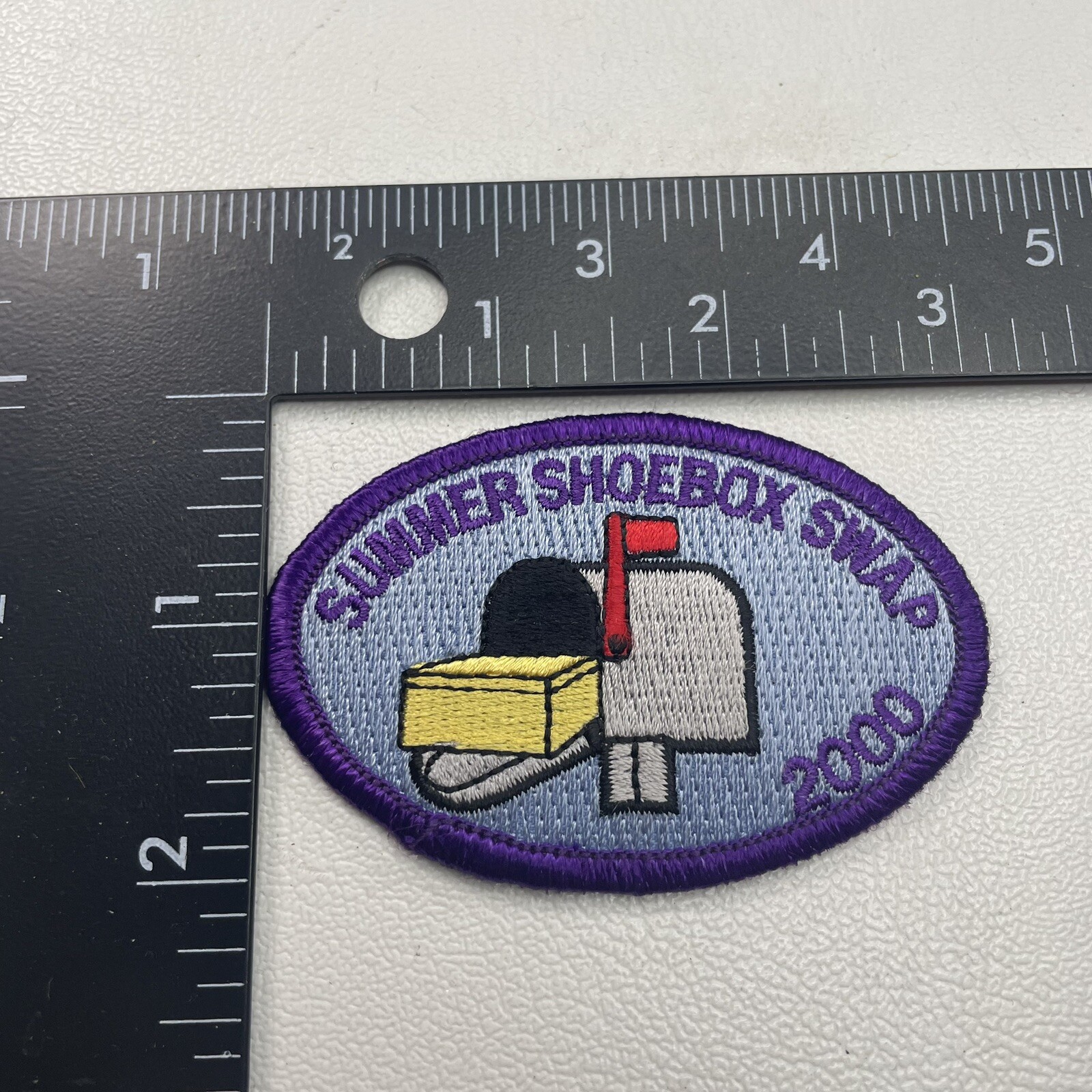 SUMMER SHOEBOX SWAP 2000 Patch (Mailbox, Mail Package Logo) P015 | eBay