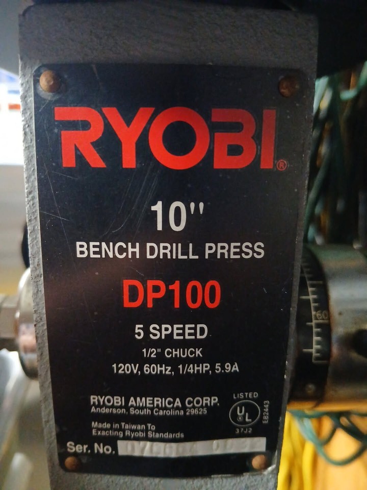 Ryobi DP100, 5 speed, 10 inch drill press | eBay