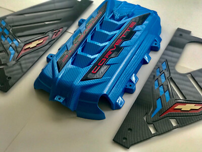2020/24 CORVETTE C8 ENGINE COVER CARB0N FIBER RAPID BLUE APPEARANCE PKG ...