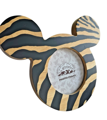 Disney Mickey Mouse Photo Frame Wood Animal Kingdom Zebra Striped 3"x 3 ...