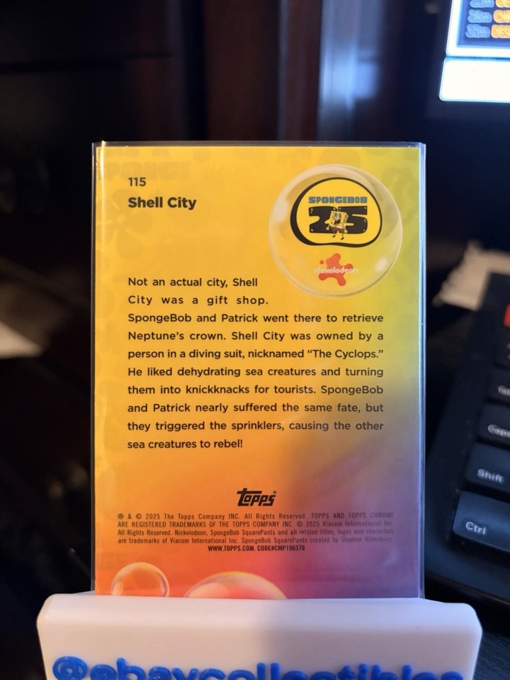 2025 Topps Chrome SpongeBob 25th Anniversary Shell City Card #115 Base ...