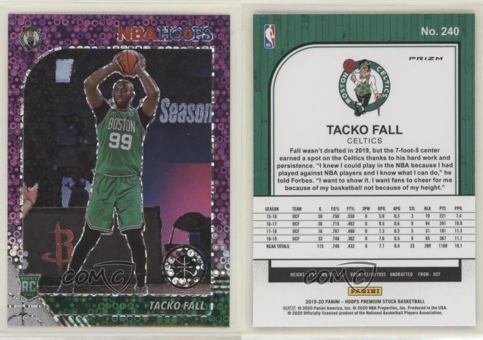 2019 Panini NBA Hoops Premium Stock Purple Disco Prizm Tacko Fall Rookie RC 0y59 | eBay