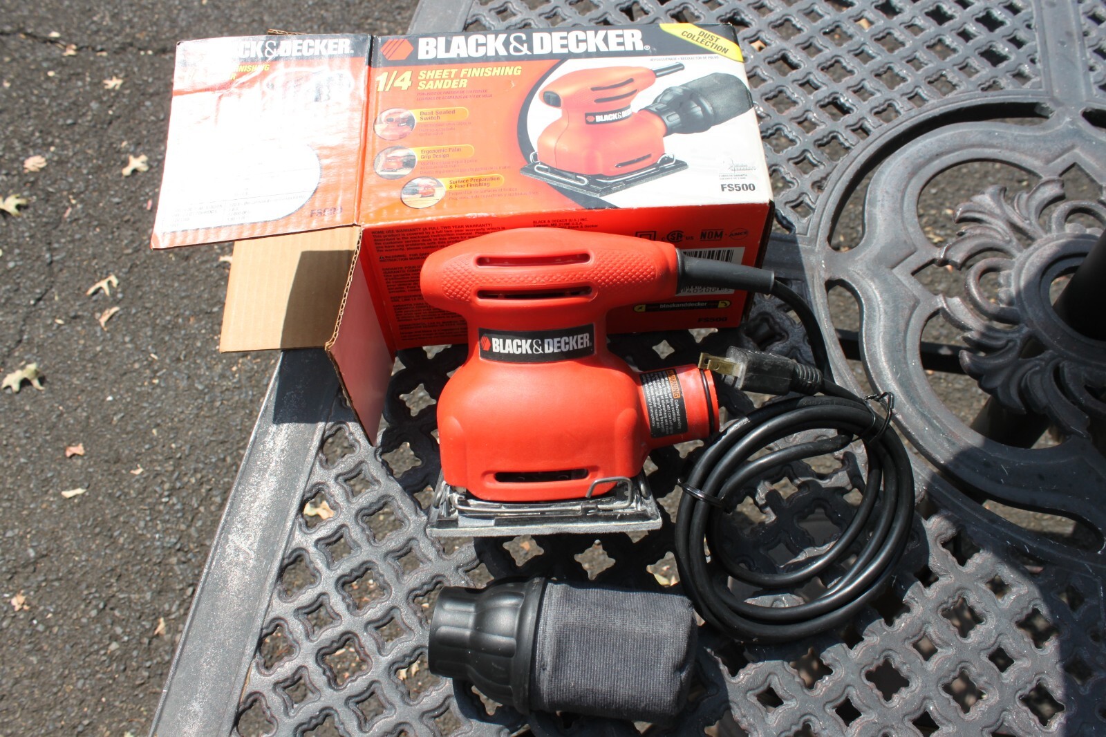 Black & Decker ¼ Sheet Finishing Sander FS500 Corded Pad 120vac 13K OPM ...