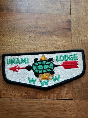 Unami Lodge S1 OA Flap Patch Black Border Silver Background Green Name ...