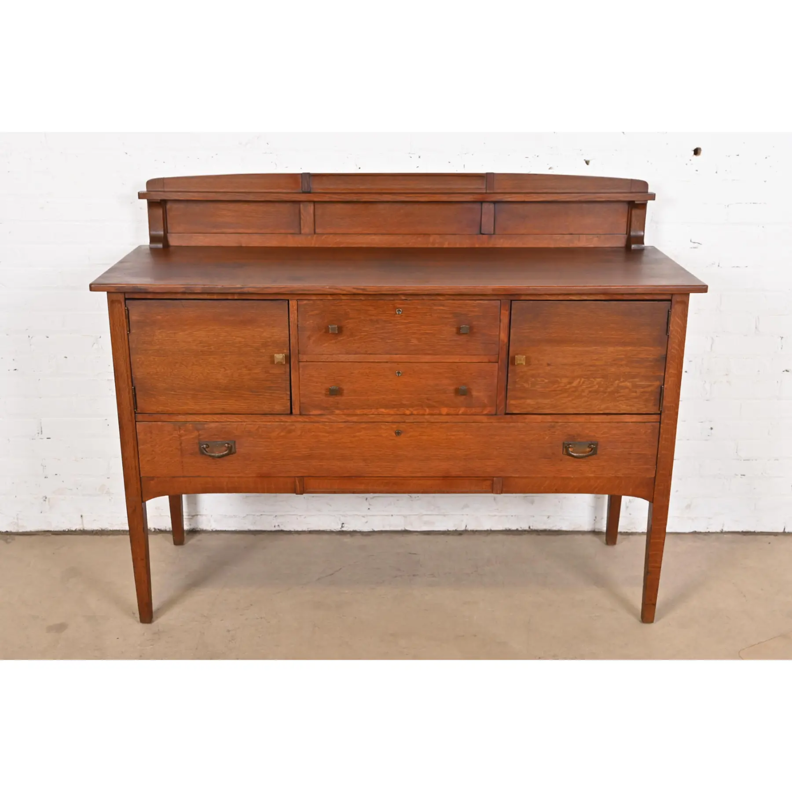 Limbert Antique Mission Oak Arts & Crafts Sideboard Buffet or Bar ...