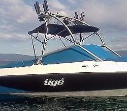 2 Tige Power Boats CHROME Vinyl Decals LARGE L@@K!!! Sticker Ski ...