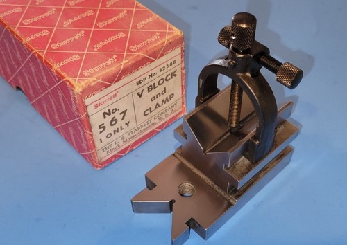 STARRETT V-BLOCK 567 TOOLMAKERS made in USA Fish Tail with clamp and ...