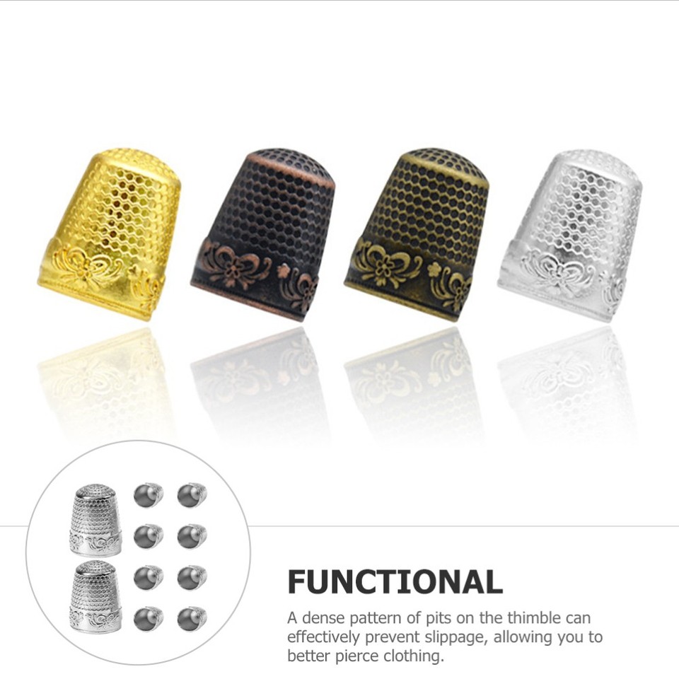 10 Pcs Thimble Finger Cot Knitting Accessories Metal Thimbles for Hand ...