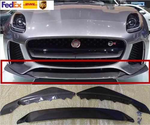 For 2014-2016 Jaguar F-TYPE SVR Front Lip Splitters carbon fibre Bumper ...