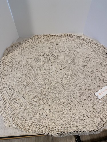 Large Beige Table Doily Doilies Crocheted 40 Inches Round Large NWT ...