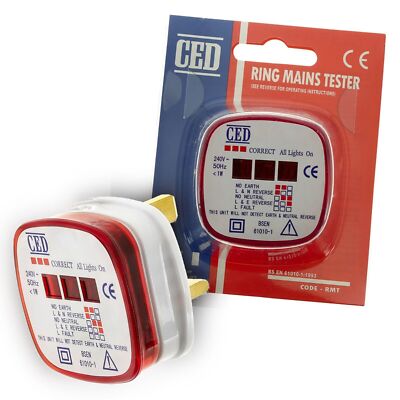 Ring Mains Tester 13Amp Test To See If Socket Has Been Wired Correctly ...