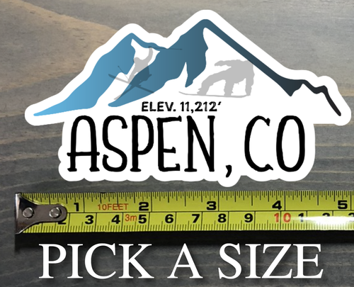 Aspen Sticker Decal Colorado Ski Snowboard Mountain Snowmass Highlands ...