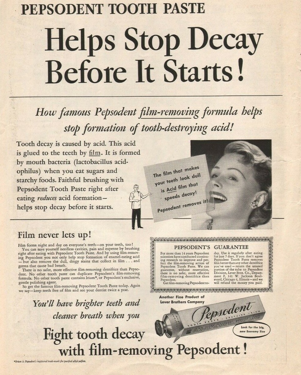 Old Pepsodent Toothpaste PEPSODENT TOOTHPASTE