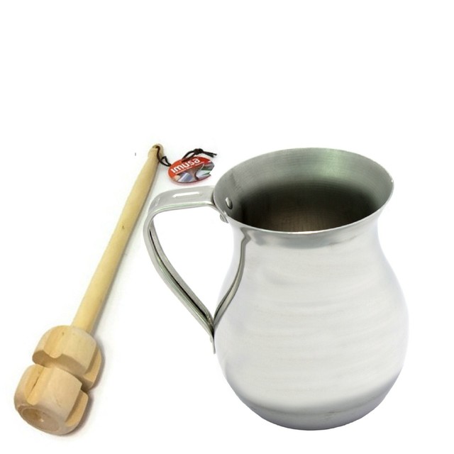IMUSA Aluminum Chocolatera Colombiana, Bundled with a Wooden Mixer 14 ...