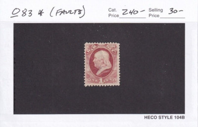 U.S.: Sc #O83, 1c War Dept., MH (Faults) (F32529) | eBay