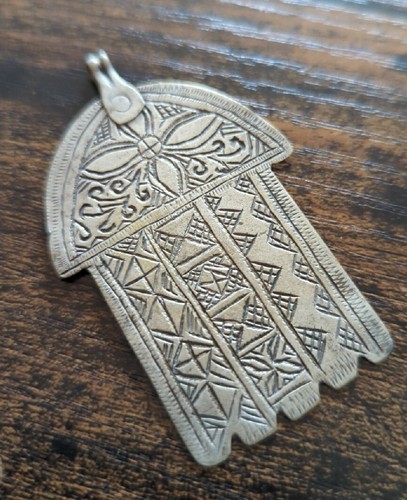 Authentic Antique Hamsa Moroccan Berber Talisman Pendant Hand of Fatima ...