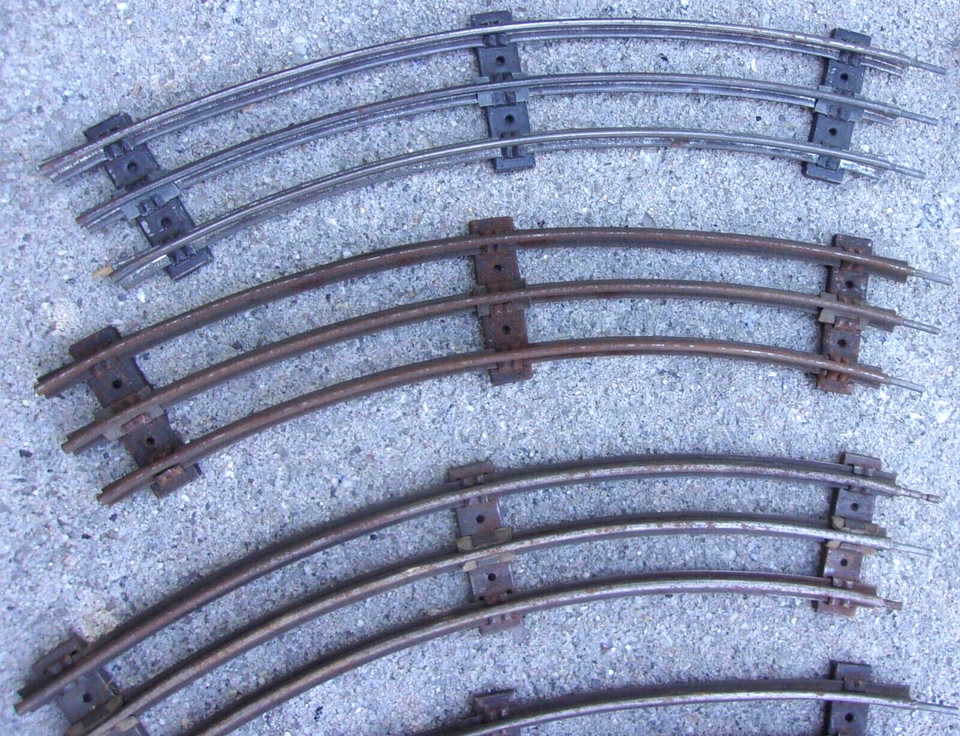 Vintage 25 Pcs MARX 9" Curve Train Track O27 Gauge 3-Rail One Terminal ...