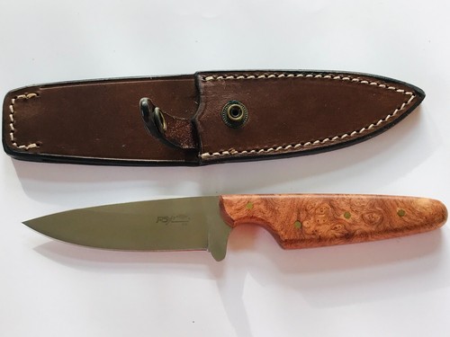 Fox Knives Italy fixed blade knife Dark Wood leather sheath Vintage ...