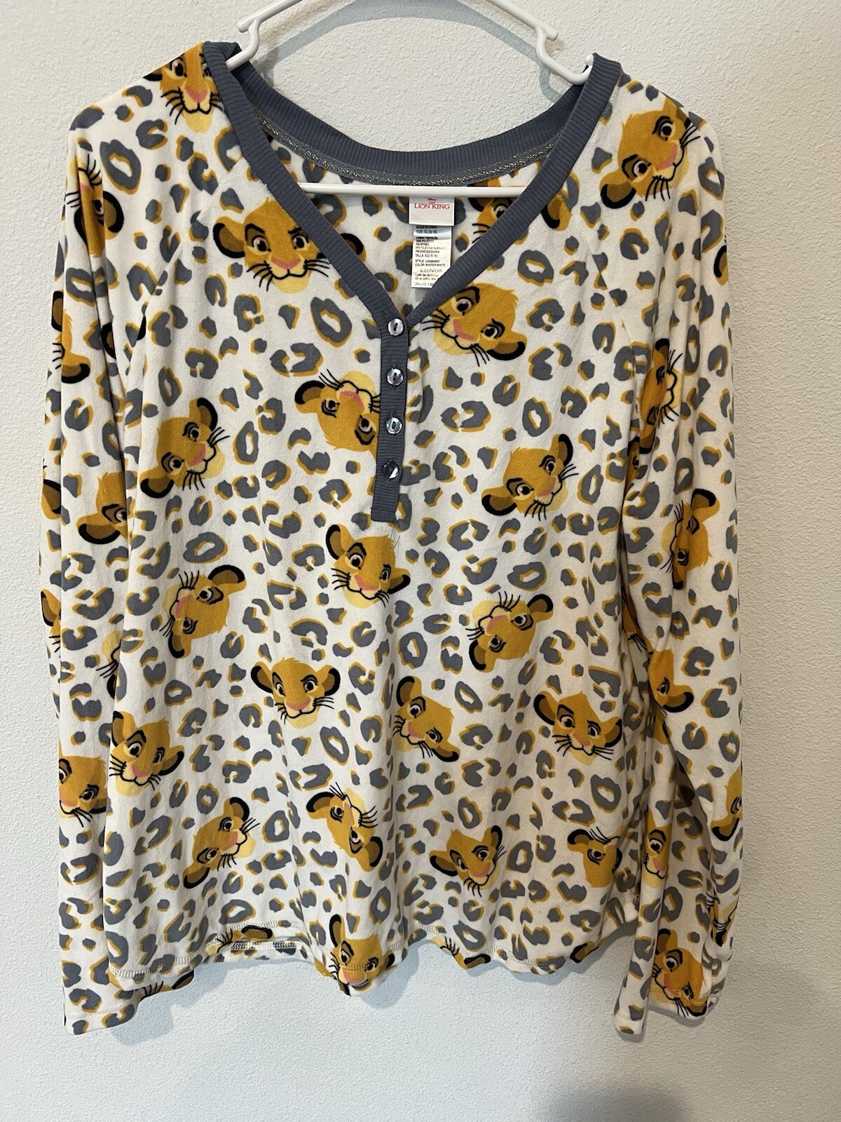 Disney The Lion King Simba Pajama Top Fleece Sleepwe… - Gem