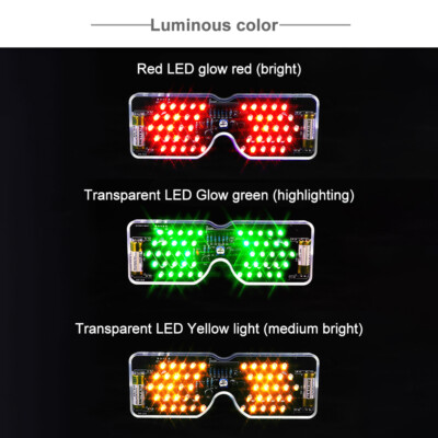 Voice Control LED light-emitting Glasses DIY Kits Light-emitting Diode ...
