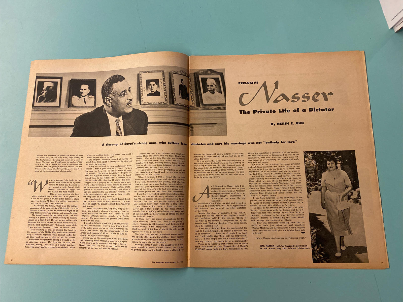 1959 May 3 1959 AMERICAN WEEKLY MAGAZINE Debbie Reynolds Gamal Abdel ...