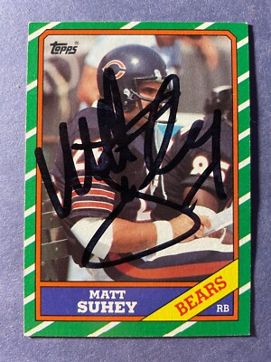 SIGNED MATT SUHEY 1986 TOPPS AUTOGRAPHED CARD - BEARS | eBay
