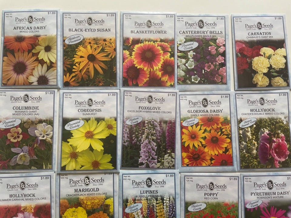 21 Packs Types - Flower Garden Seeds Heirloom Perennial Non-GMO 2022 ...