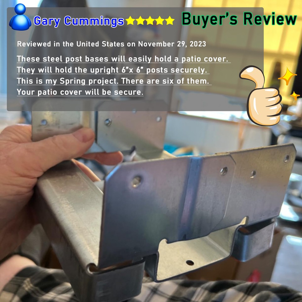 10Pcs 6x6 Concrete Deck Post Anchor Base Adjustable Metal Post Bracket ...