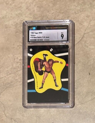 1985 Rene Goulet Topps WWE WWF Sticker #18 w/ SD Jones Graded CSG 9 ...