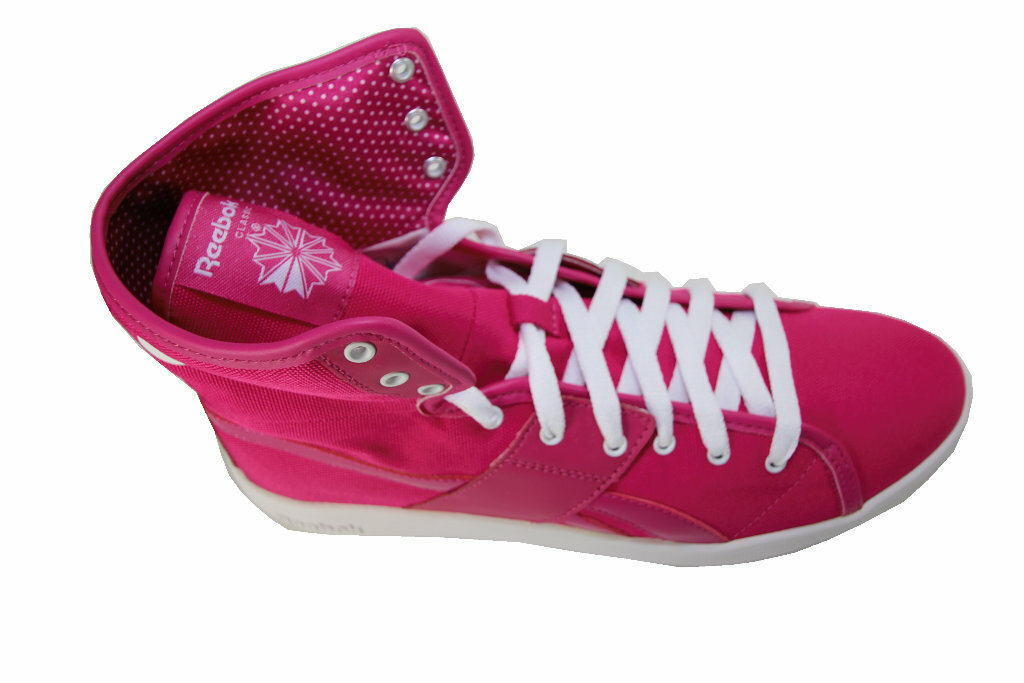 Reebok Women's Top Down Pink Hi Top Canvas Fashion Sneakers Size 8.5 M ...