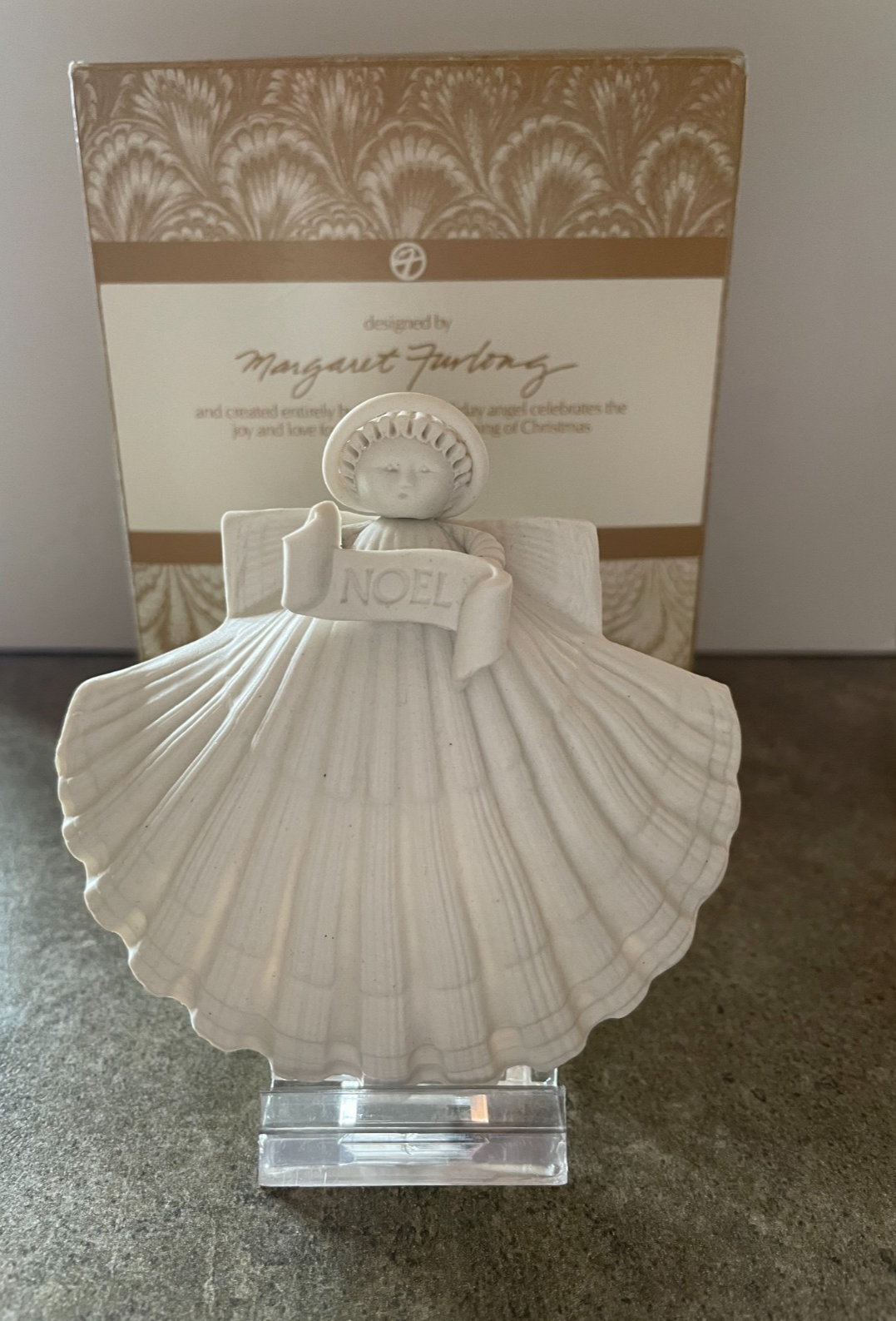 Vintage Margaret Furlong 1992 Ornament Christmas Porcelain Angel Shell Noel 4" | eBay