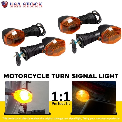4Pcs Turn Signals Blinker Light Black Amber For Suzuki SFV 650 Gladius ...
