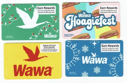 WAWA Gift Card LOT of 4 - Christmas Holidays, Hoagiefest - Collectible ...