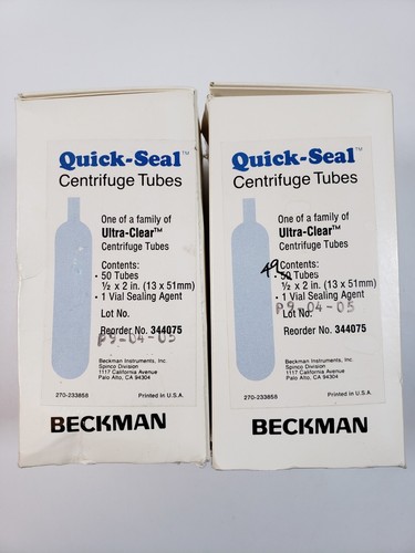 Beckman 344075, 5.1 mL Quick Seal Ultra Clear Centrifuge Tubes 13x51mm ...