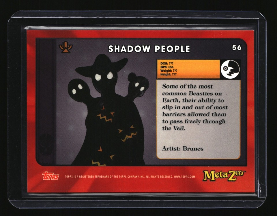 MetaZoo SHADOW PEOPLE #56 (Topps Series 0 Holo Aura Cryptid Nation) NM ...